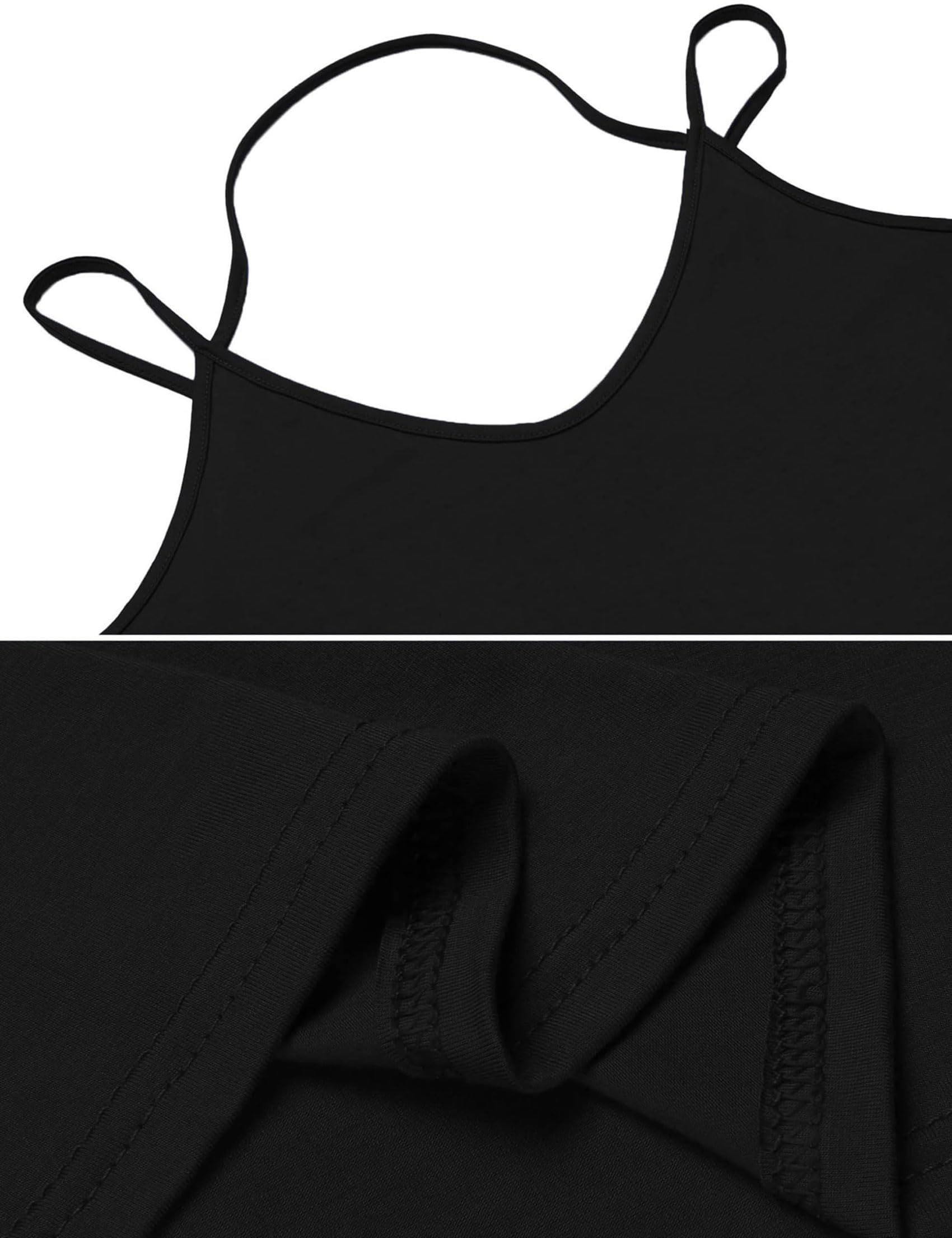 Tobrief Women's Sexy V Neck Halter Spaghetti Strap Backless Cami Tank Top Black S
