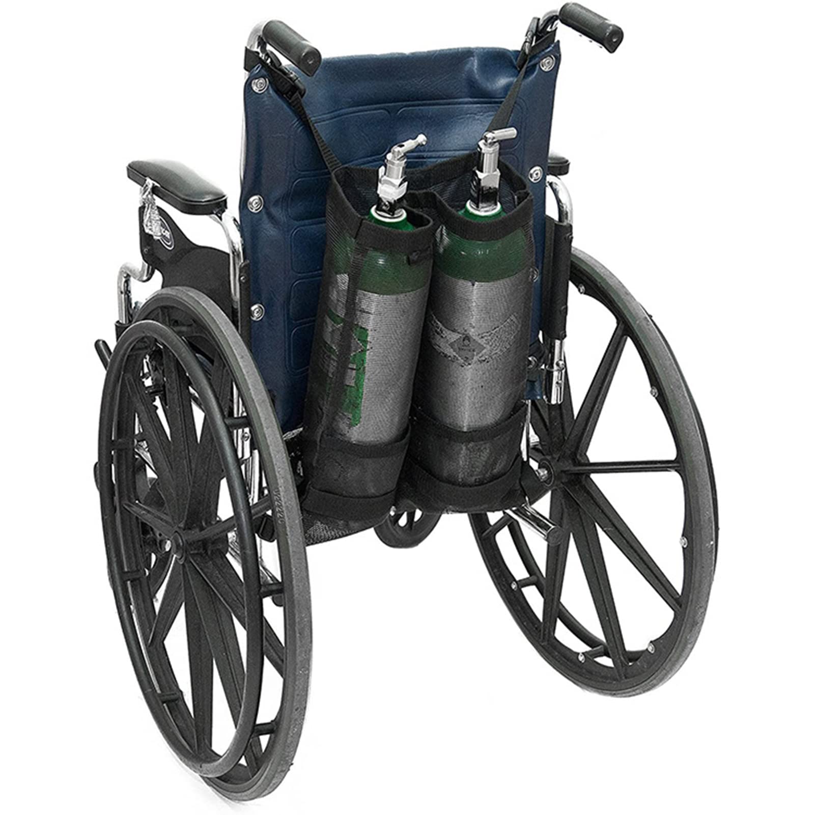 CUSENA Oxygen Tank Holder Oxygen Backpack Wheelchair Bag Pouch Carrier for Wheelchair and Walker, Fits D and E Cylinder Bottle, for Medical, Personal Use,Black,70x25cm