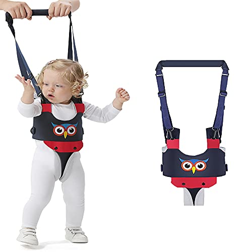 Wocharm Baby Walking Harness Baby Handheld Kids Walker, Child Learning Walk Support Assist Trainer Tool for 7-24 Month Old(Owl-Dark Blue )