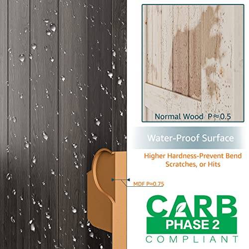 ALAMEDADT 30''x84'' Sliding Barn Door with 5 Ft Barn Door Hardware Kit& Handle& Floor Guides,Pre-Drilled Holes Easy Assembly - Include Installation Manual, Water-Proof PVC Surface, H-Frame, Grey