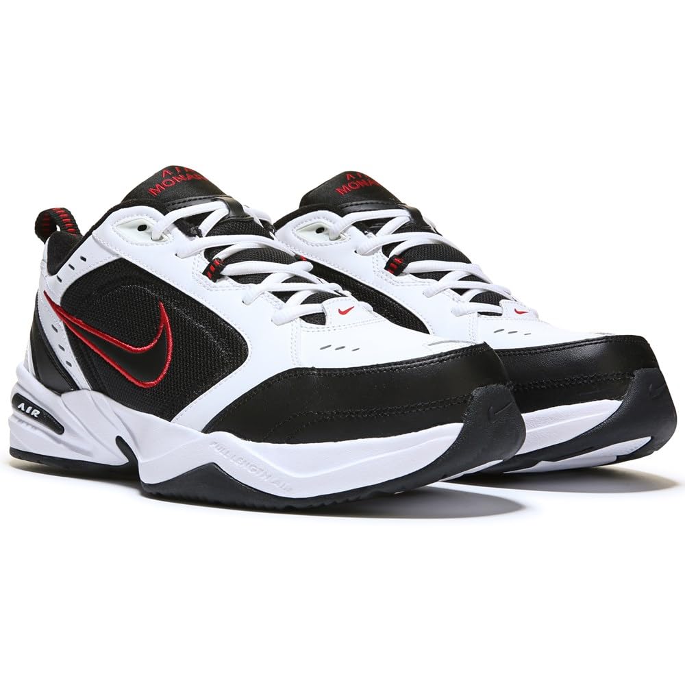 Nike Air Monarch IV Men's Walking Shoes, White/Black/Red, Size 11