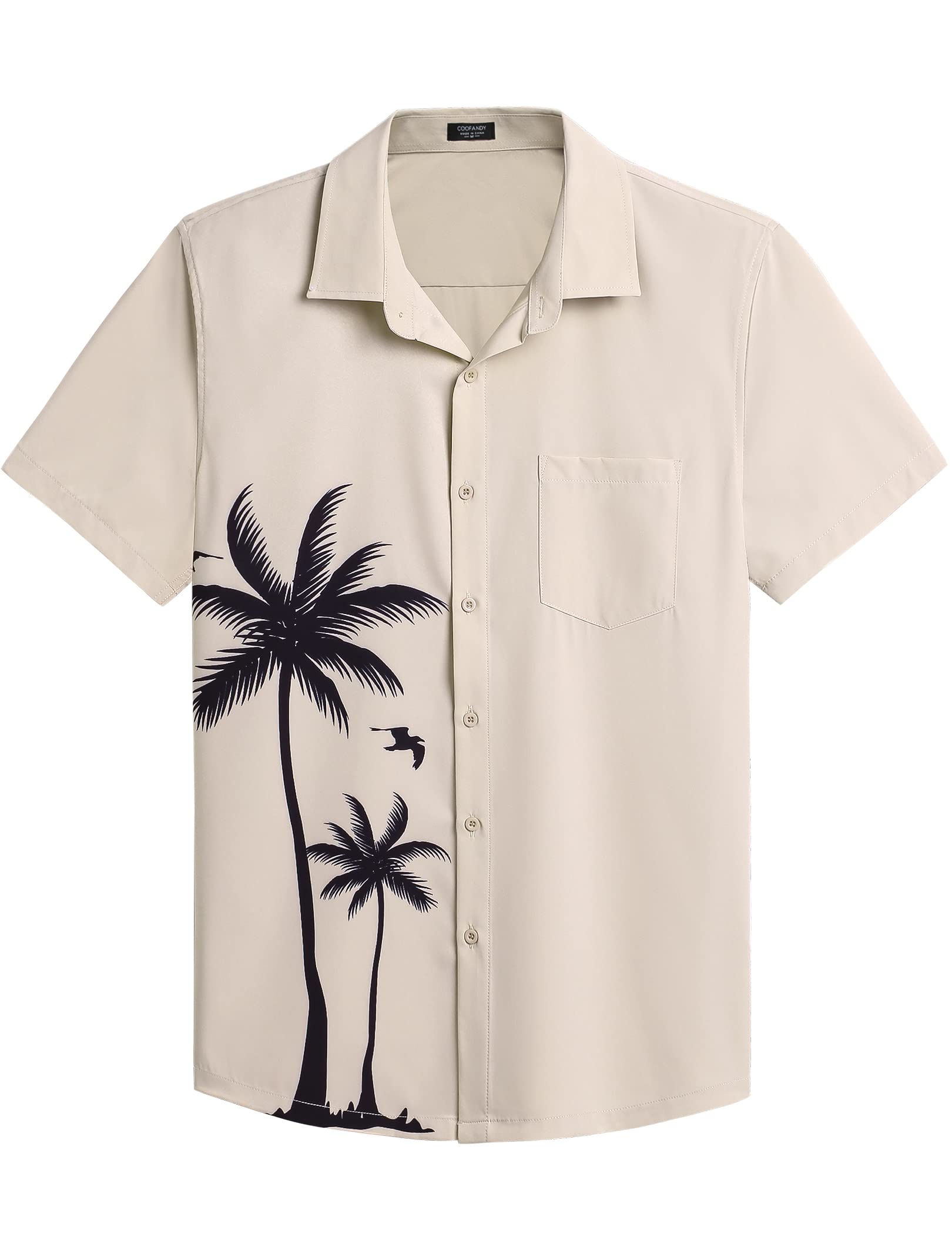 COOFANDY Men Beach Vacation Shirts Aloha Hawaiian Shirts Tropical Shirt with Pockets
