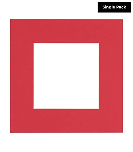 CountryArtHouse Cardinal Red Acid Free 32x32 Square Picture Frame Mat with White Core Bevel Cut for 28x28 Pictures - Fits 32x32 Frame - Pack of 1 Matboard Show Kit with Acid Free Backing & Clear Bag