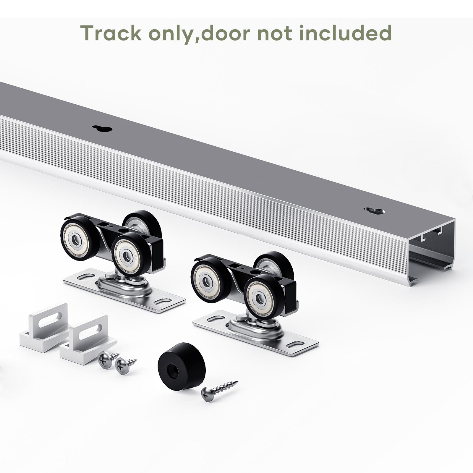EaseLife 5FT/60in Sliding Pocket Door Hardware Kit,Commercial Grade,Aluminum Box Rail Kit,Slide Smoothly Quietly,Easy Install,No Door (60" Track Kit for 23"~30" Wide Single Door)