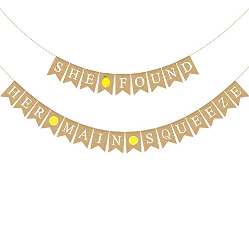 She Found Her Main Squeeze Banner Lemon Bridal Shower Lemonade Bachelorette Party Decoration