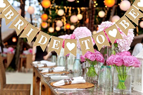 2pcs Bride to Be Banner, Gifts Banner, Rustic Burlap Garland for Bridal Shower, Bachelorette Party, Wedding Party Decorations