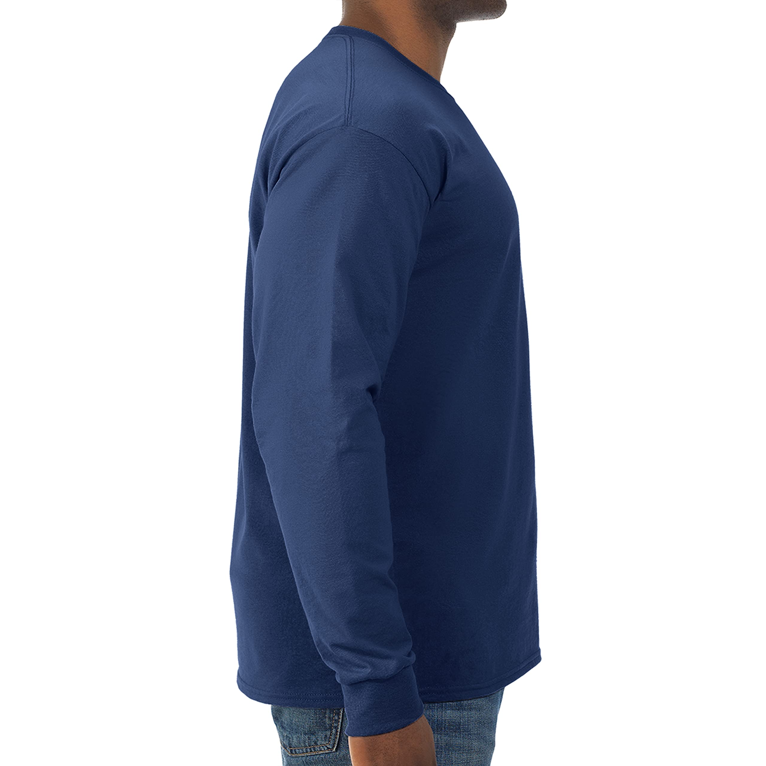 Jerzees Mens Dri-Power Long Sleeve T-Shirt T Shirt, Navy, Large US