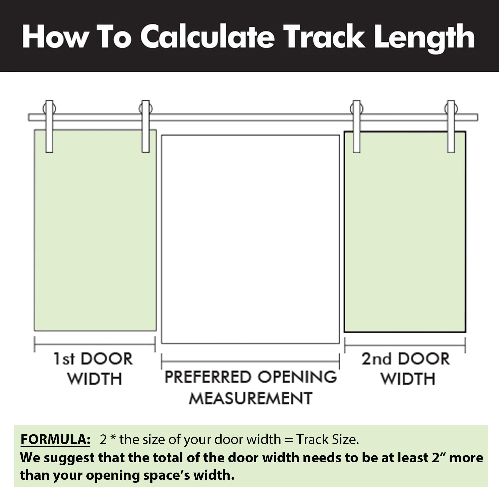 Homacer Black Rustic Ceiling Mount Non-Bypass Sliding Barn Door Hardware Kit, for Two/Double Doors, 8ft Long Flat Track, Interior Use Only (Doors are not Included)