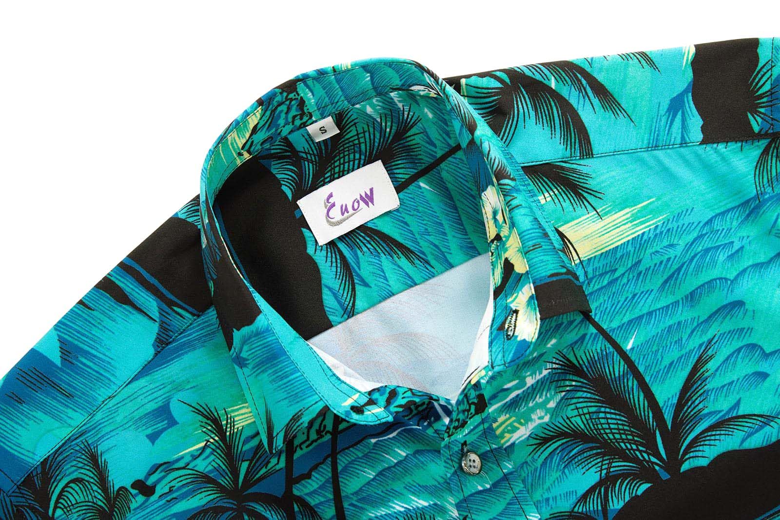 EUOW Men's Hawaiian Shirt Short Sleeves Printed Button Down Summer Beach Dress Shirts(Multicolored BL3,XL)