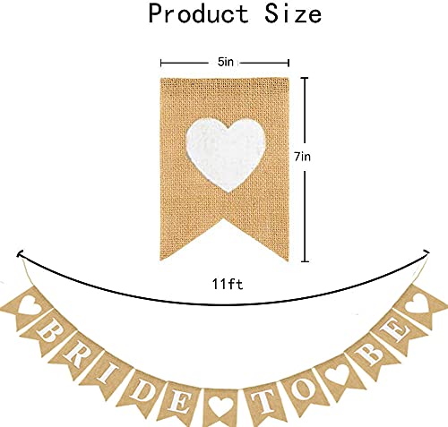 2pcs Bride to Be Banner, Gifts Banner, Rustic Burlap Garland for Bridal Shower, Bachelorette Party, Wedding Party Decorations