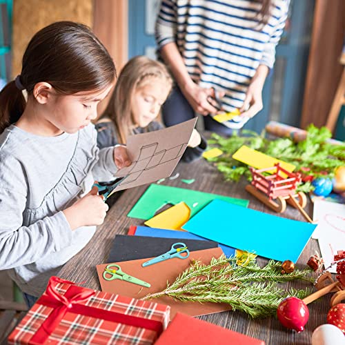 Sonuimy Kid-Friendly Craft Scissors for Age 4-8, 5.5” Toddler Safety Kids Scissors With Cover, Blunt Tip Small Spring Loaded Scissors, Suitable for Child Student School Art Paper Scrapbooking Project