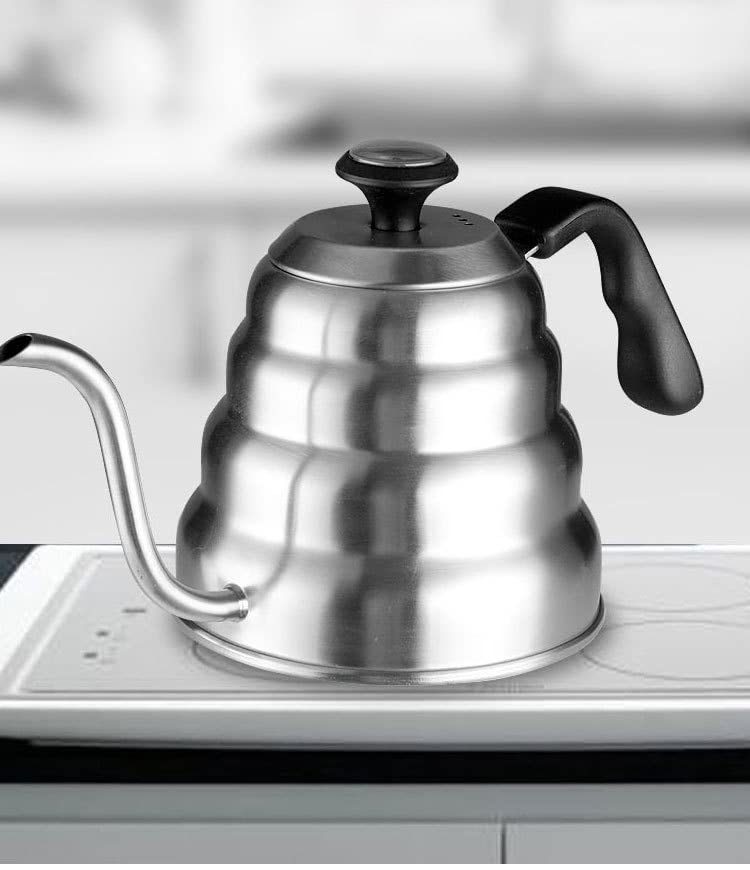 Beeca Pour Over Coffee Kettle with Thermometer, Premium Stainless Steel Gooseneck Kettle for Tea French Press Drip Coffee Slow Brew Pot for All Stovetop and Any Heat Source, 40oz / 1200ml