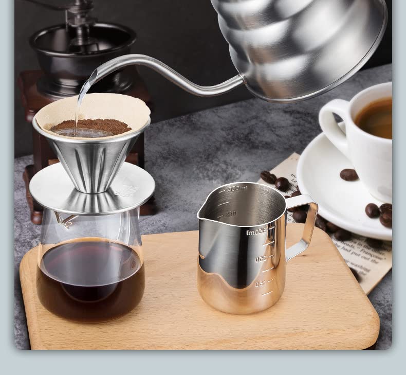 Beeca Pour Over Coffee Kettle with Thermometer, Premium Stainless Steel Gooseneck Kettle for Tea French Press Drip Coffee Slow Brew Pot for All Stovetop and Any Heat Source, 40oz / 1200ml