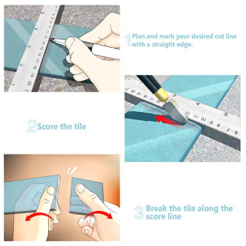 Glass Cutter Tool Set 2mm-20mm Pencil Style Oil Feed Carbide Tip with 2 Bonus Blades and Screwdriver