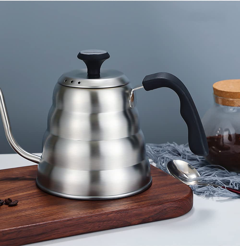 Beeca Pour Over Coffee Kettle with Thermometer, Premium Stainless Steel Gooseneck Kettle for Tea French Press Drip Coffee Slow Brew Pot for All Stovetop and Any Heat Source, 40oz / 1200ml
