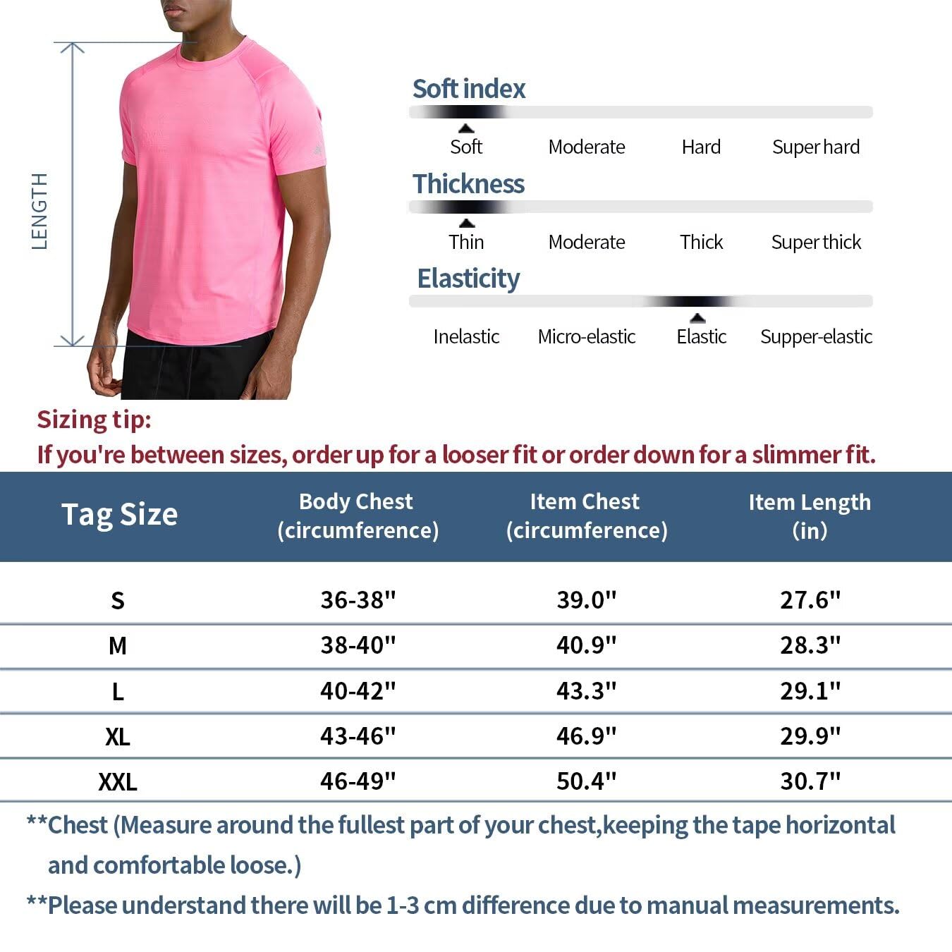 Zengjo Mens Athletic Shirts Short Sleeve Fitted Moisture Wicking Quick Dry(Neon Orange,L)