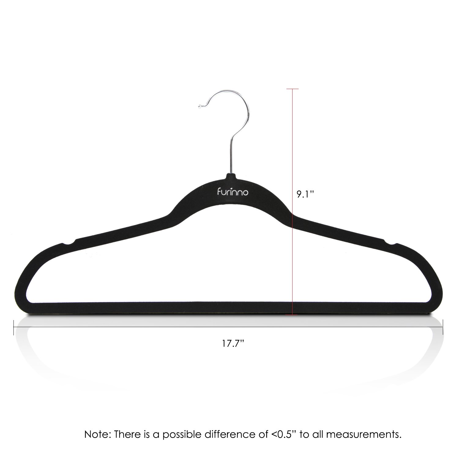 FURINNO Suit Hanger, Pack of 50, Black