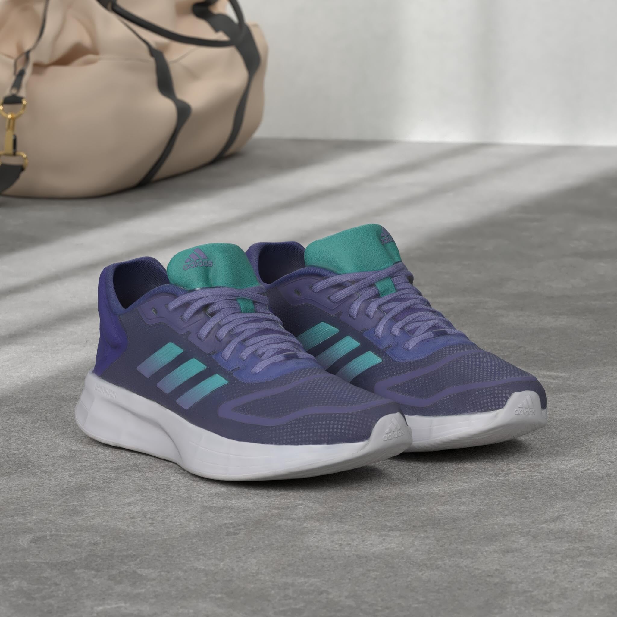 adidas Women's Duramo 10 Running Shoe, Legacy Indigo/Mint Rush/Light Purple, 9