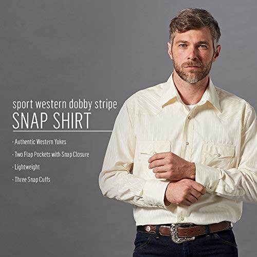 Wrangler mens Sport Western Two Pocket Long Sleeve Snap button down shirts, Black, Large US