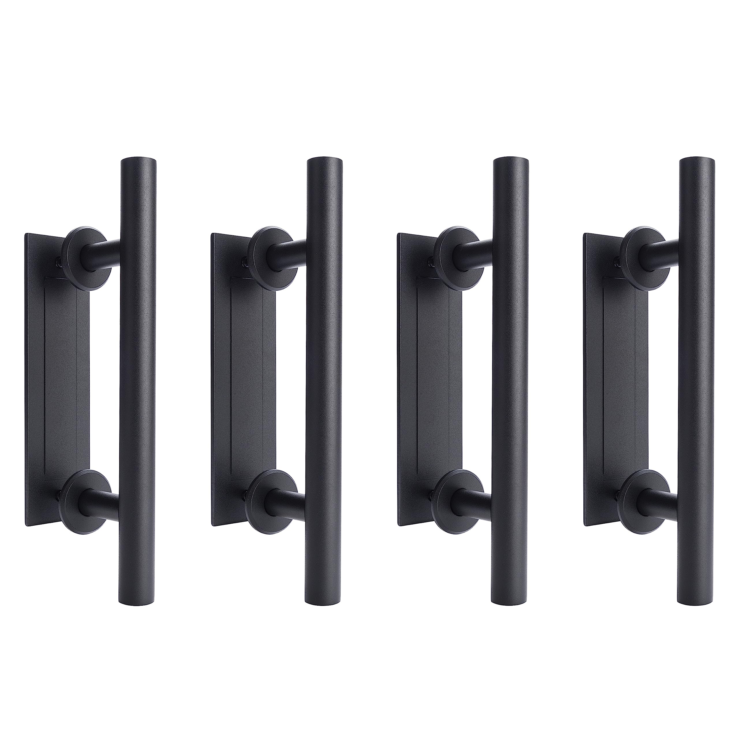 Wright Products 4 Pack Interior Barn Door Pull and Flush Handle Set - Mounting Hardware Included, Matte Black