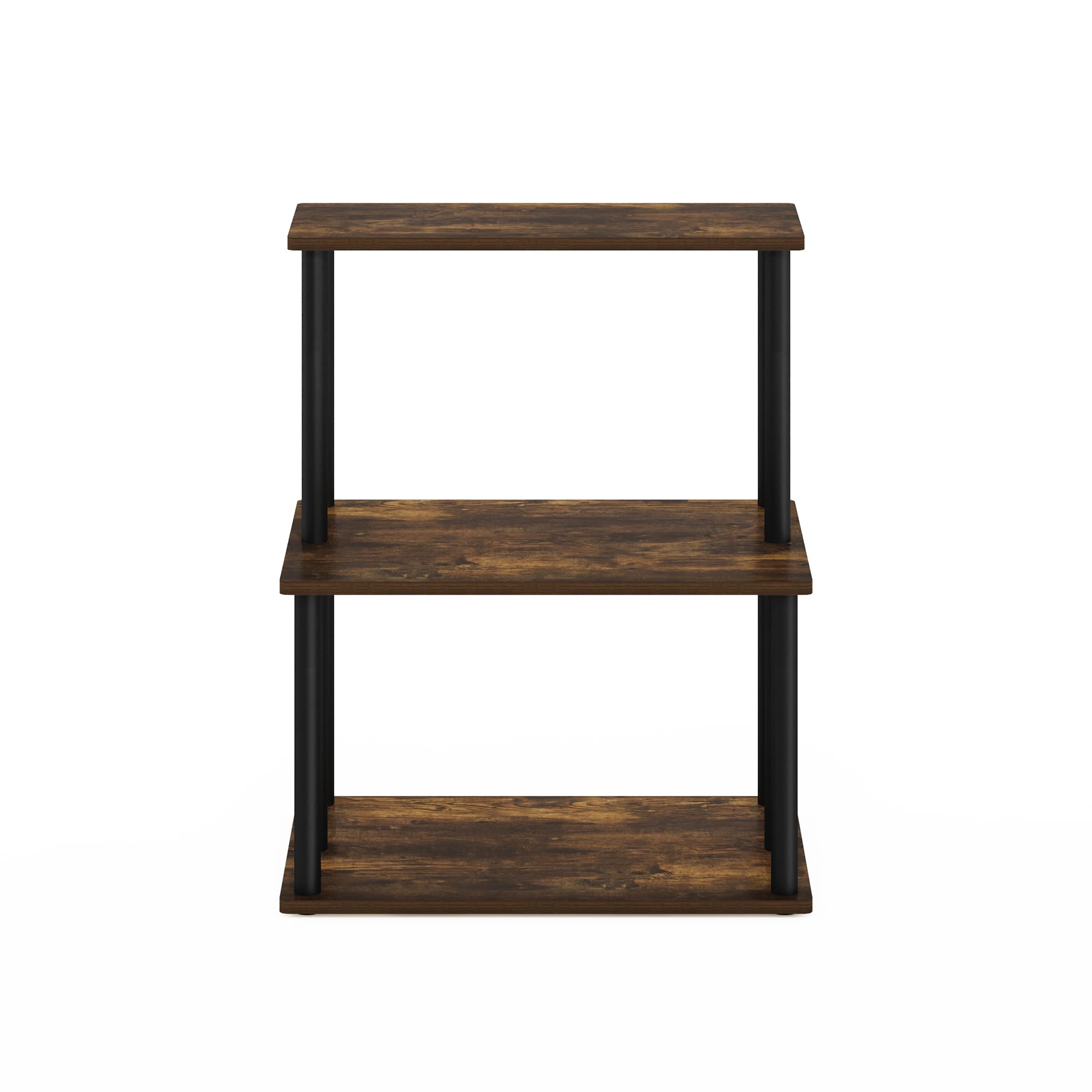 Furinno Turn-N-Tube 3-Tier Toolless Multipurpose Printer Stand Display Storage Shelf, Amber Pine/Black