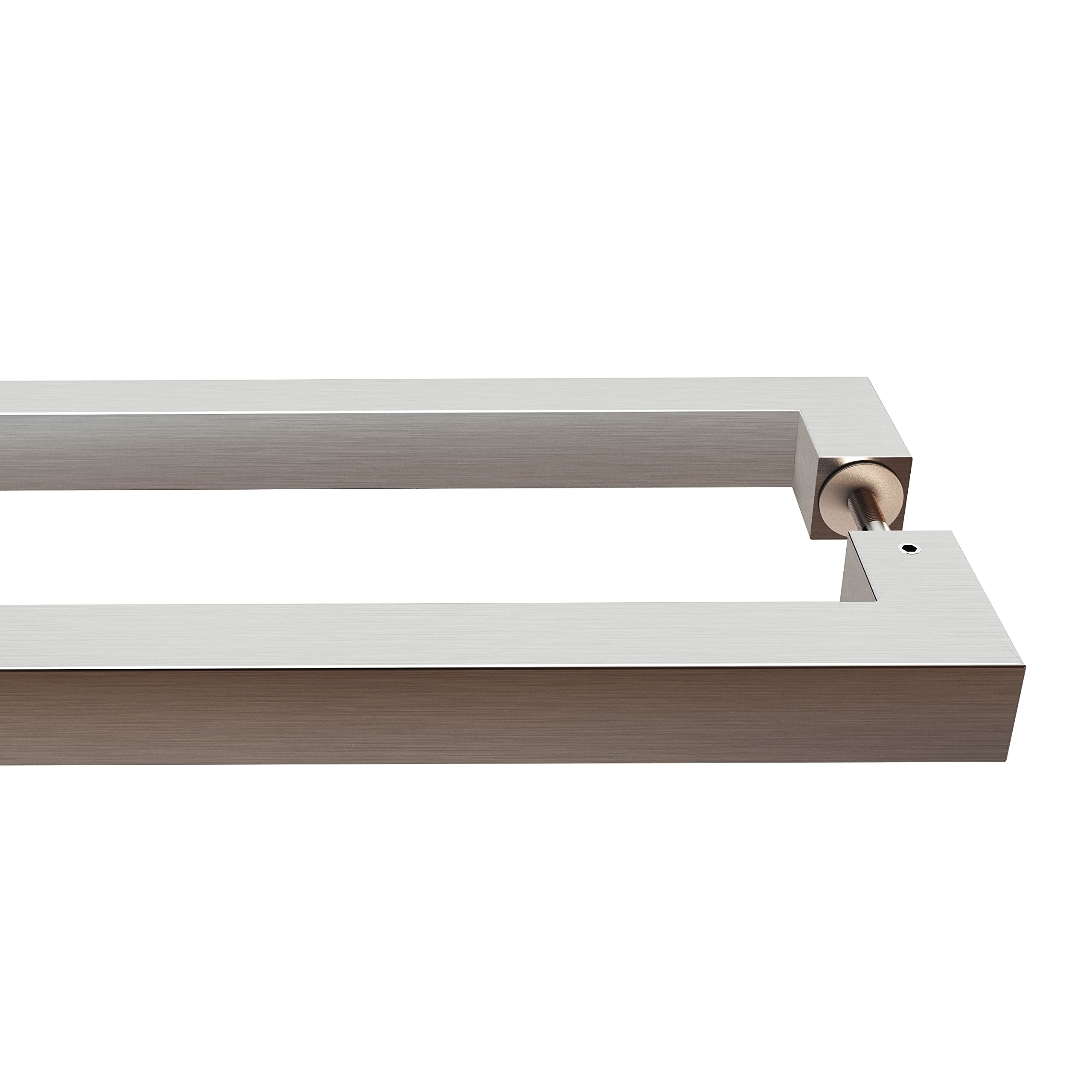 BARNSMITH 24 Inches Barn Door Push Pull Hande,Square Commercial Door Handle Pull Set, Grade-304 Stainless Steel Square Rectangular Shape Entrance Entry Front Handle for Office Store Garage