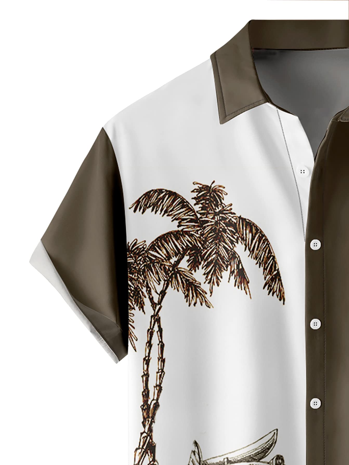 WRITKC Hawaiian Shirts for Men Loose Short Sleeve Mens Beach Shirts Resort Casual Shirts