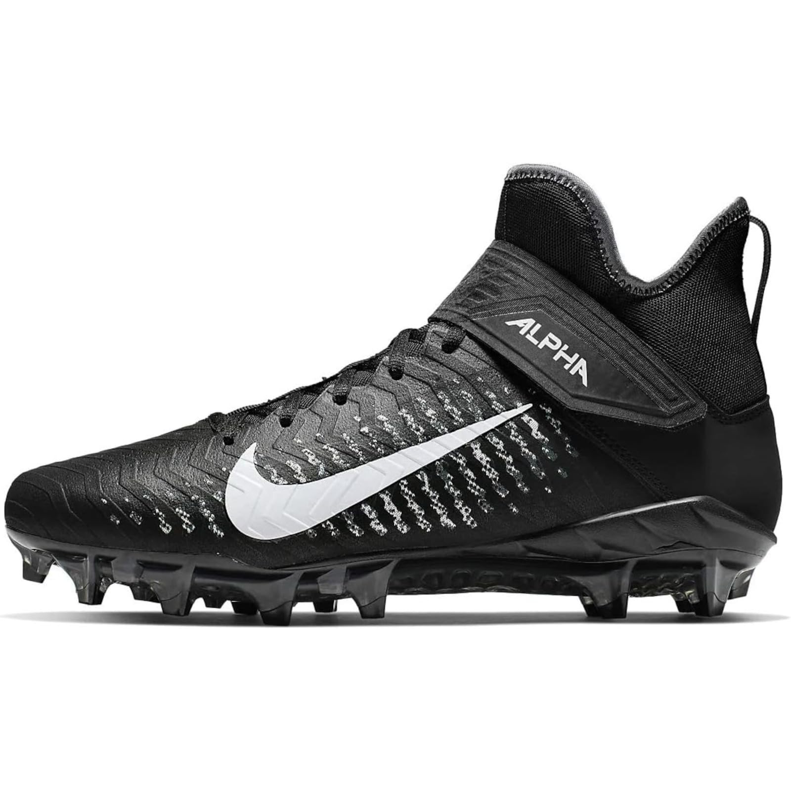 Nike Men's Alpha Menace Pro 2 D Football Cleats - Black/White,13M US