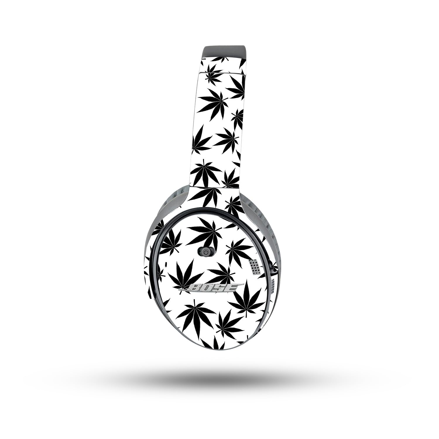 MightySkins Skin Compatible with Bose QuietComfort 35 II Headphones - Pot Leaves Black | Protective, Durable, and Unique Vinyl Decal wrap Cover | Easy to Apply, Remove, and Change Style