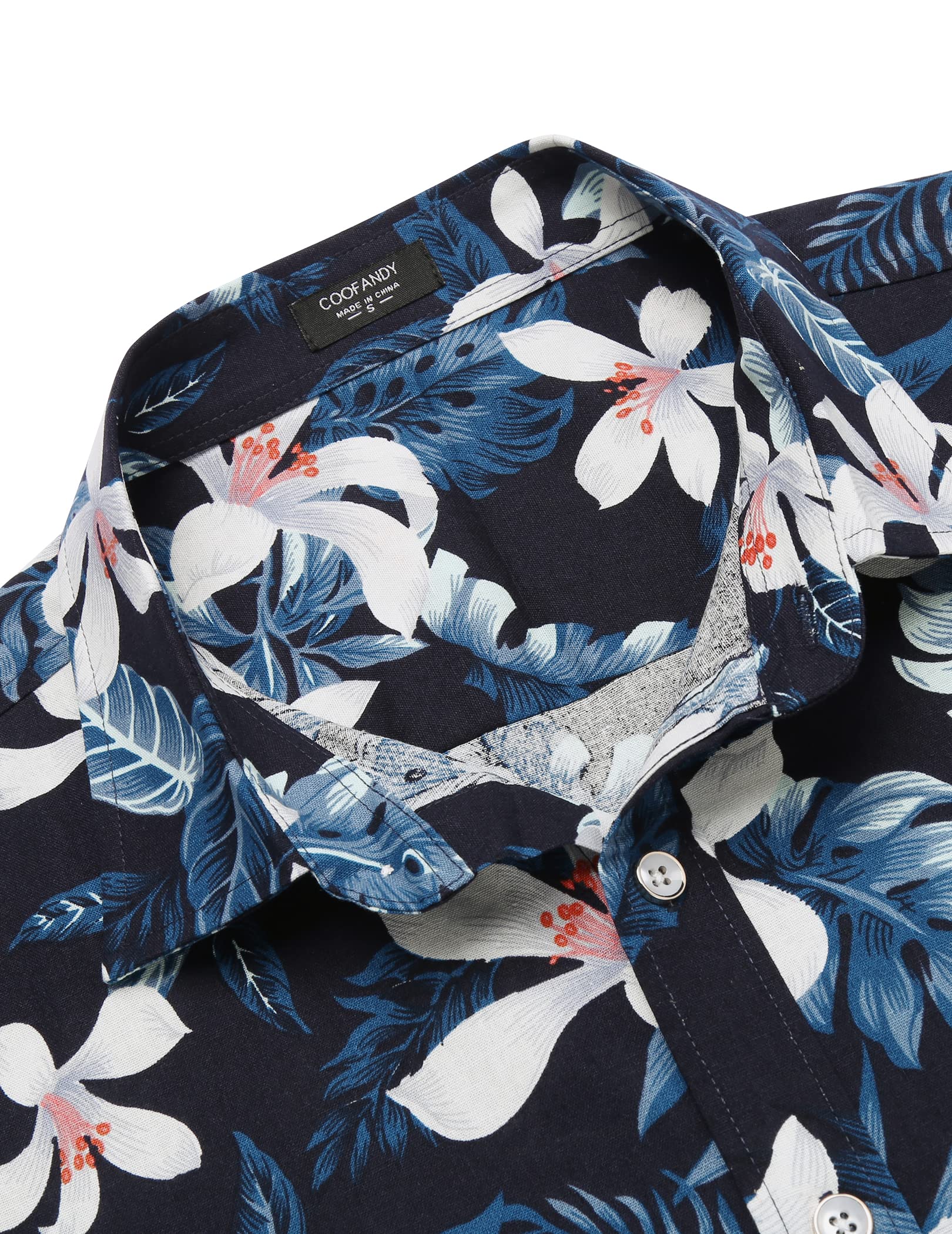 COOFANDY Mens Tropical Shirts Short Sleeve Hawaiian Print Shirts Vacation Beachwear