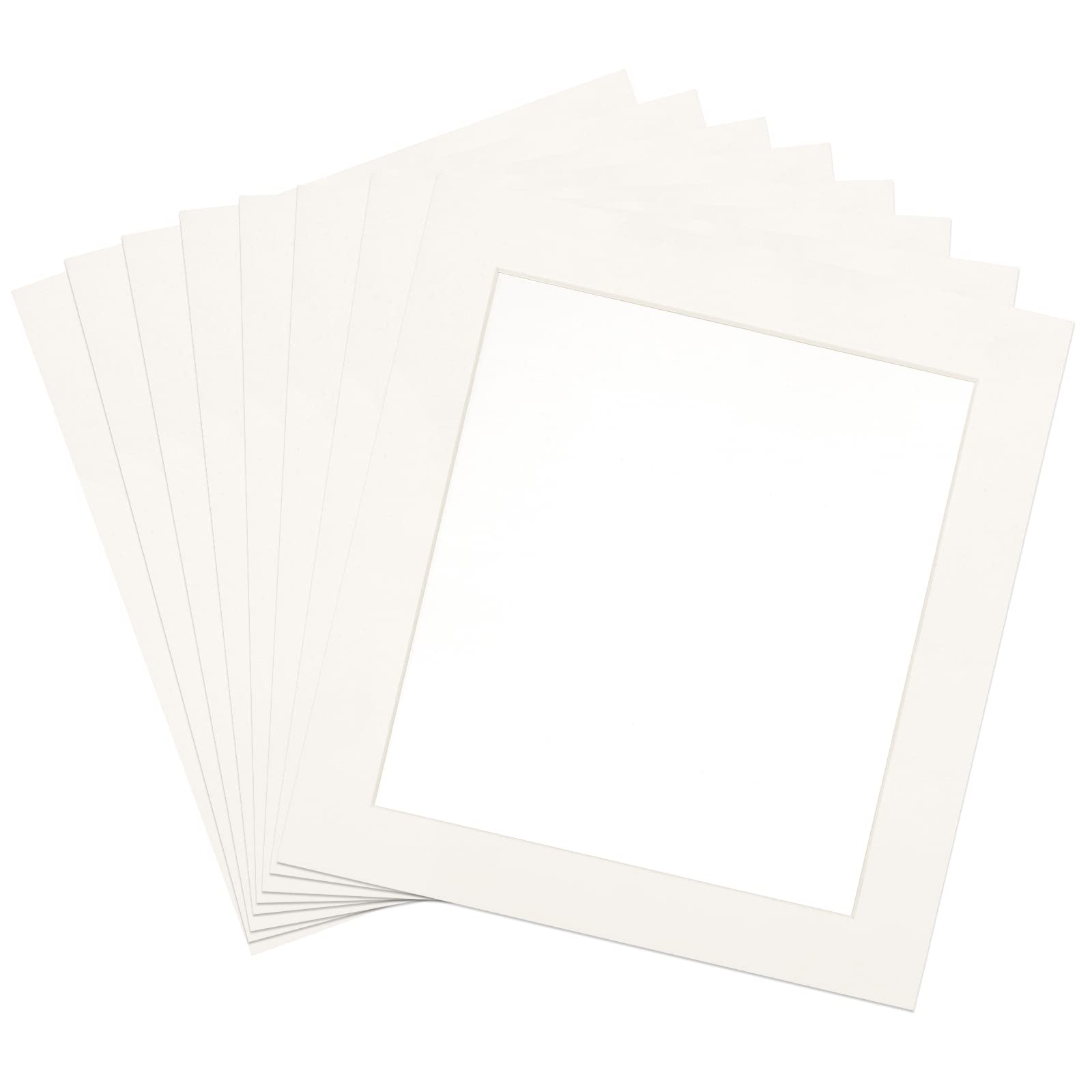 uxcell 9.8" x 11.8" Picture Mat, Core Bevel Cut Frame Mattes Photo Backing Board for 7.8" x 9.8" Photos Pictures Artwork Painting, White 8Pcs