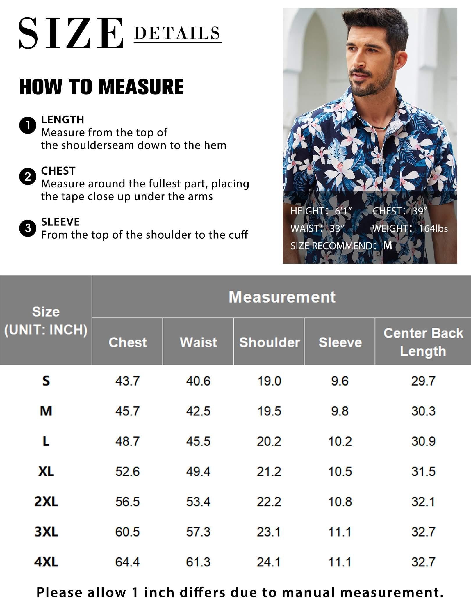 COOFANDY Mens Tropical Shirts Short Sleeve Hawaiian Print Shirts Vacation Beachwear