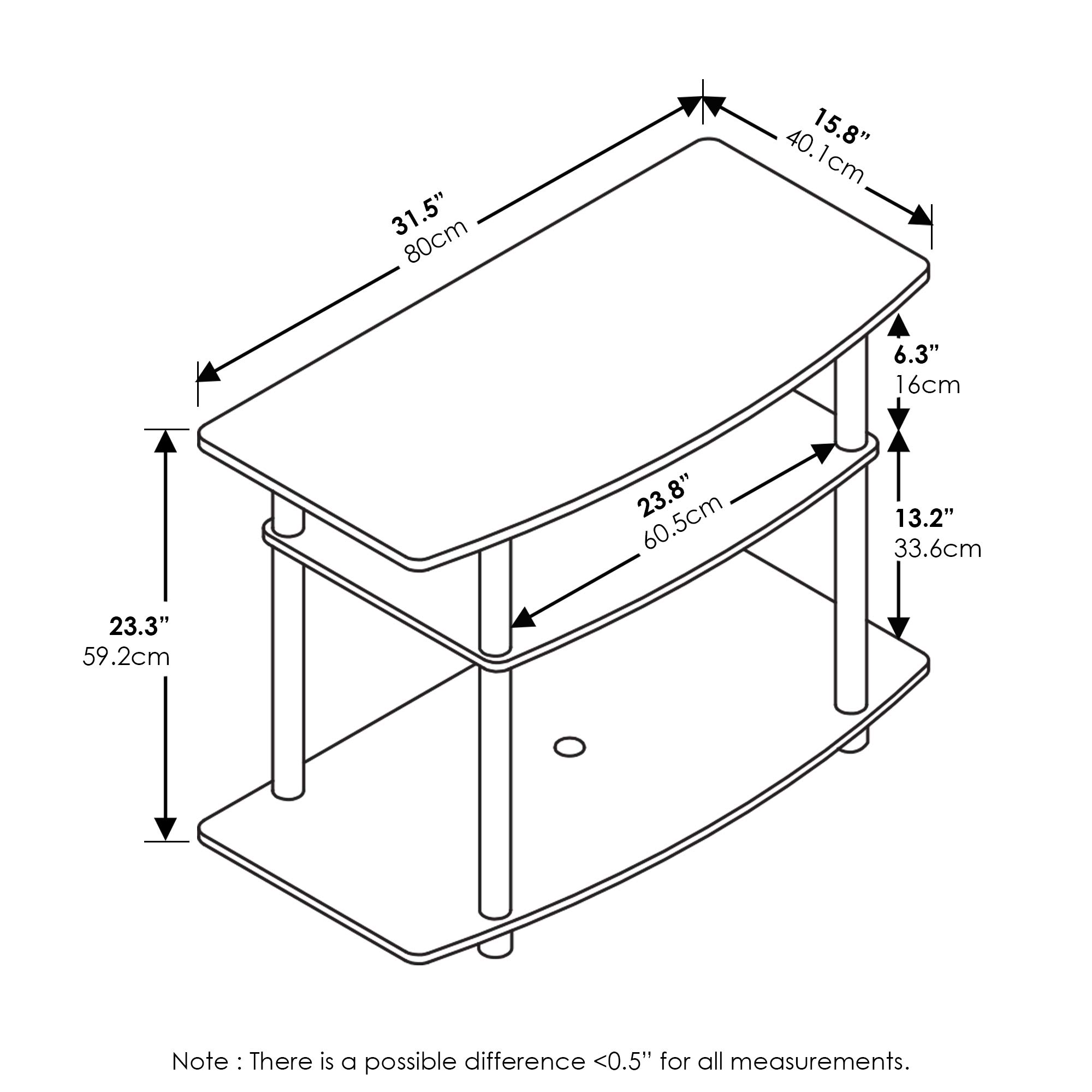Furinno Turn-N-Tube 3-Tier Entertainment Center and End Table Bundle