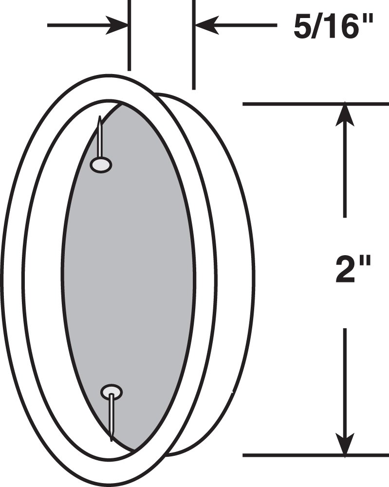 Prime-Line MP7206 Mortise Closet Door Pull, 5/16 In. Depth x 2 In. Outside Diameter (5 Pack)