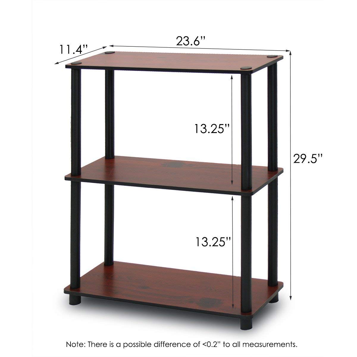 Furinno 3-Tier Storage Rack Bundle (Dark Cherry/Black)