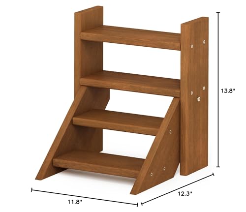 Furinno Tioman Outdoor Planter Staircase, Dark Red Meranti Hardwood