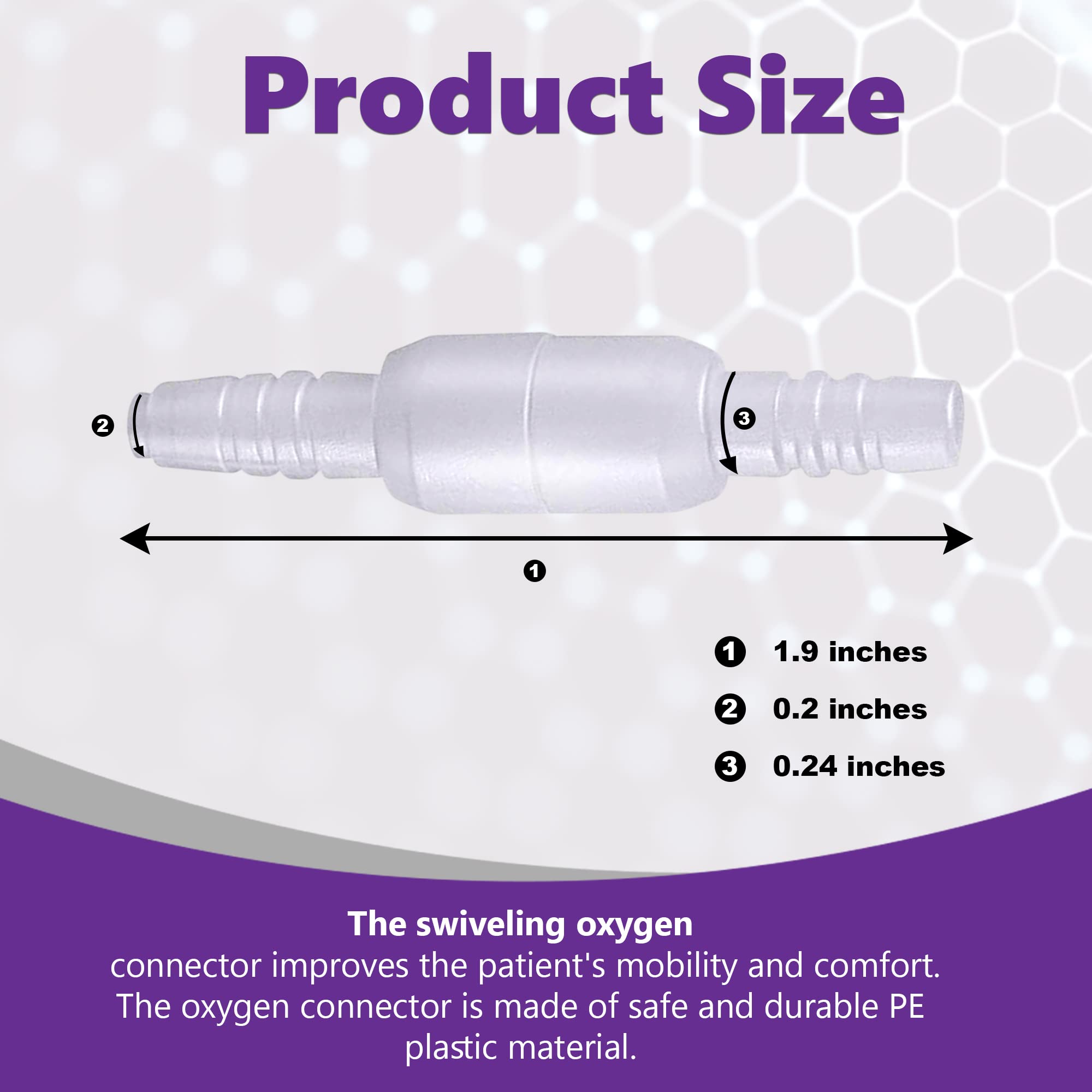Oxygen Tubing Swivel Connector 10 Pack - Original Connector's 10 PCS Cannula Connectors, Oxygen tubing connectors Oxygen Hose connectors Avoid Tube Tangles Male to Male…