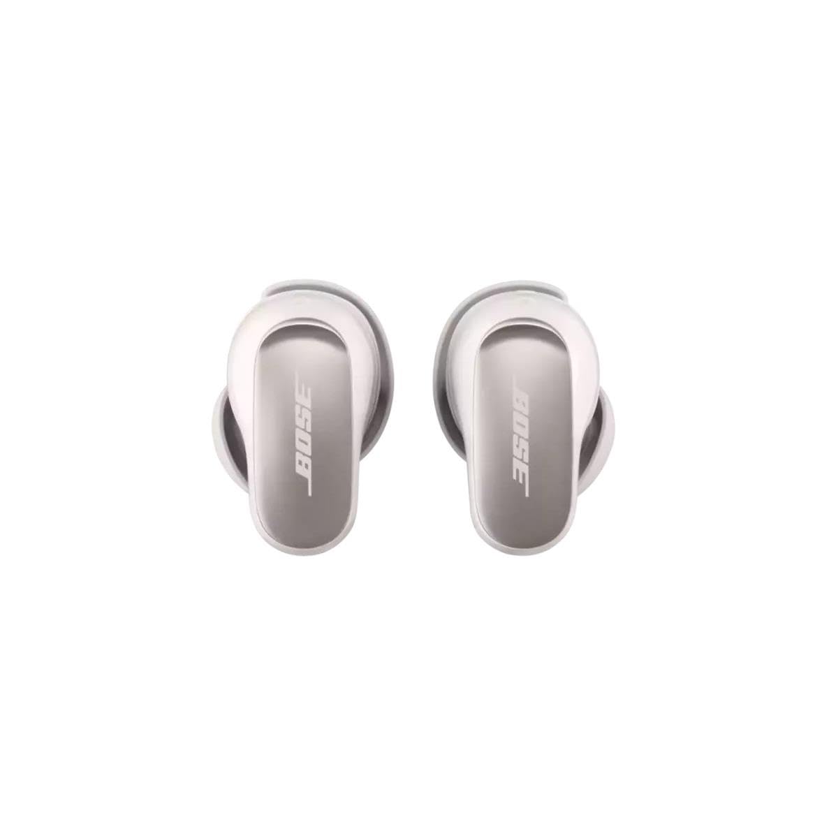 Bose QuietComfort Ultra True Wireless Bluetooth Adjustable Noise Cancelling Earbuds, Spatial Audio, Up to 6 Hours of Play Time, White Smoke Bundle with Fit Kit
