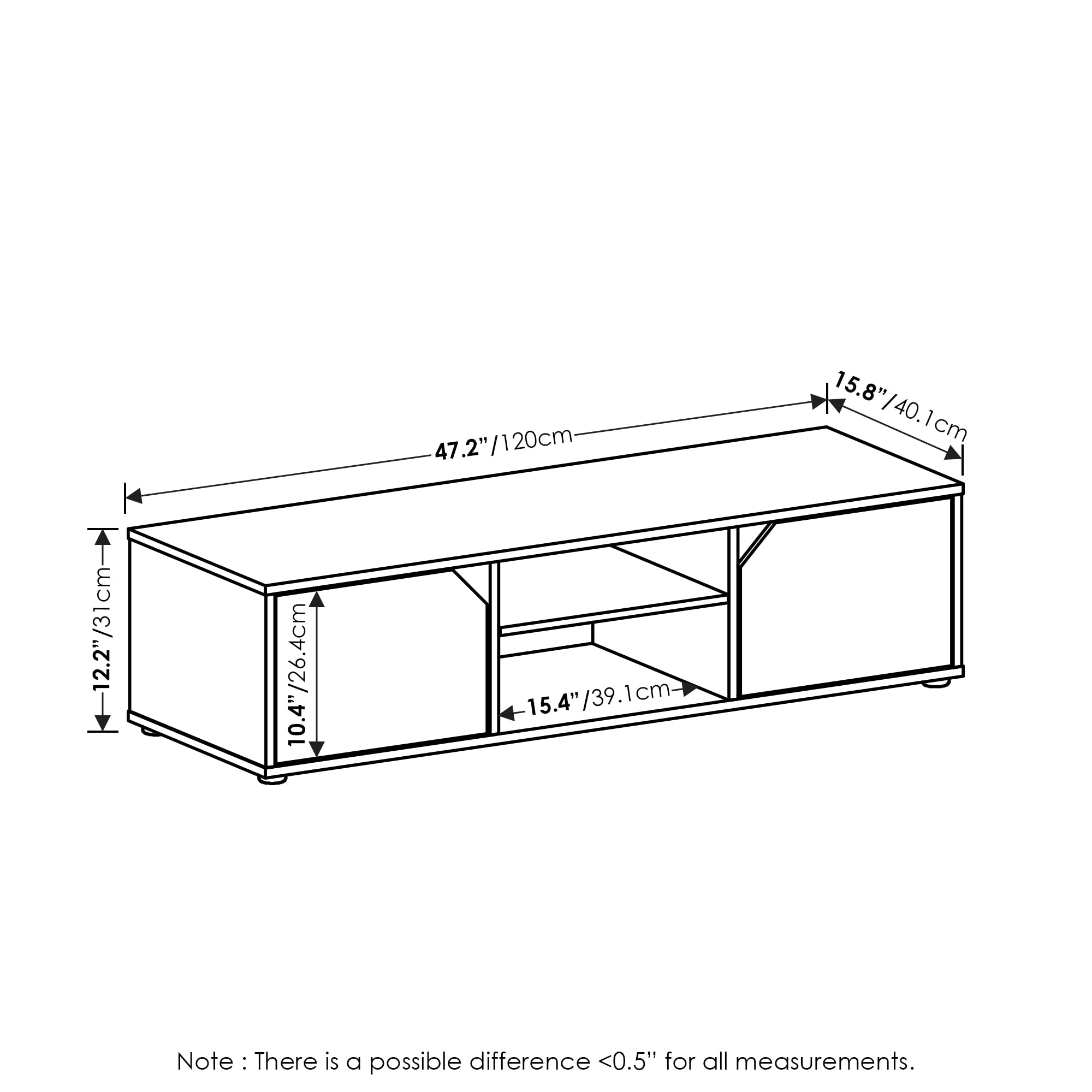 Furinno Classic Stand for TV up to 55 Inch, Espresso