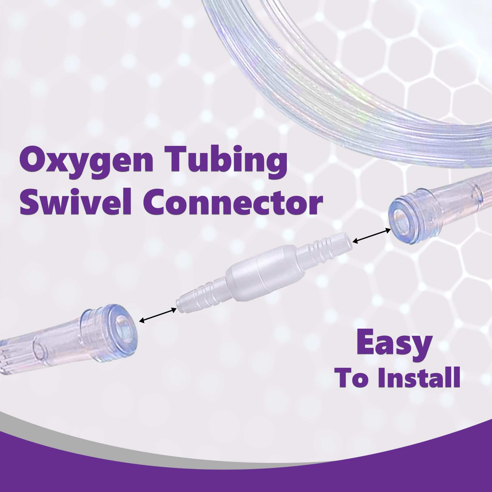 Oxygen Tubing Swivel Connector 10 Pack - Original Connector's 10 PCS Cannula Connectors, Oxygen tubing connectors Oxygen Hose connectors Avoid Tube Tangles Male to Male…