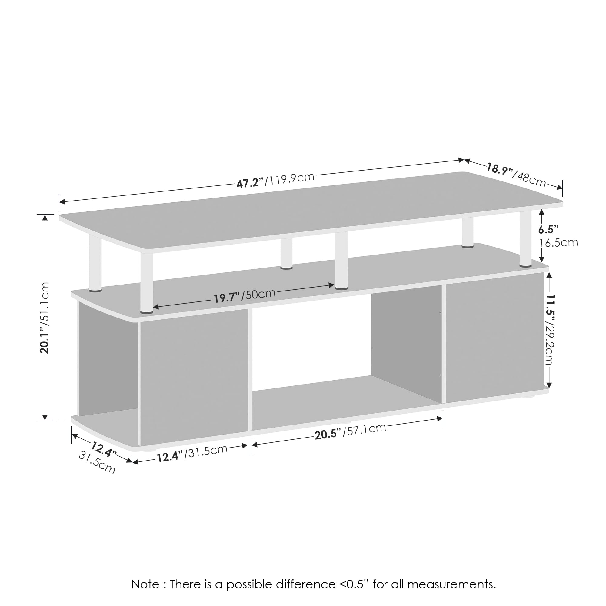 Furinno Utility Design Coffee Table, Americano/Chrome