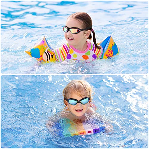 Elimoons Kids Swim Goggles for Child Teen Boys Age 6-15, Anti Fog No Leak-2PACK