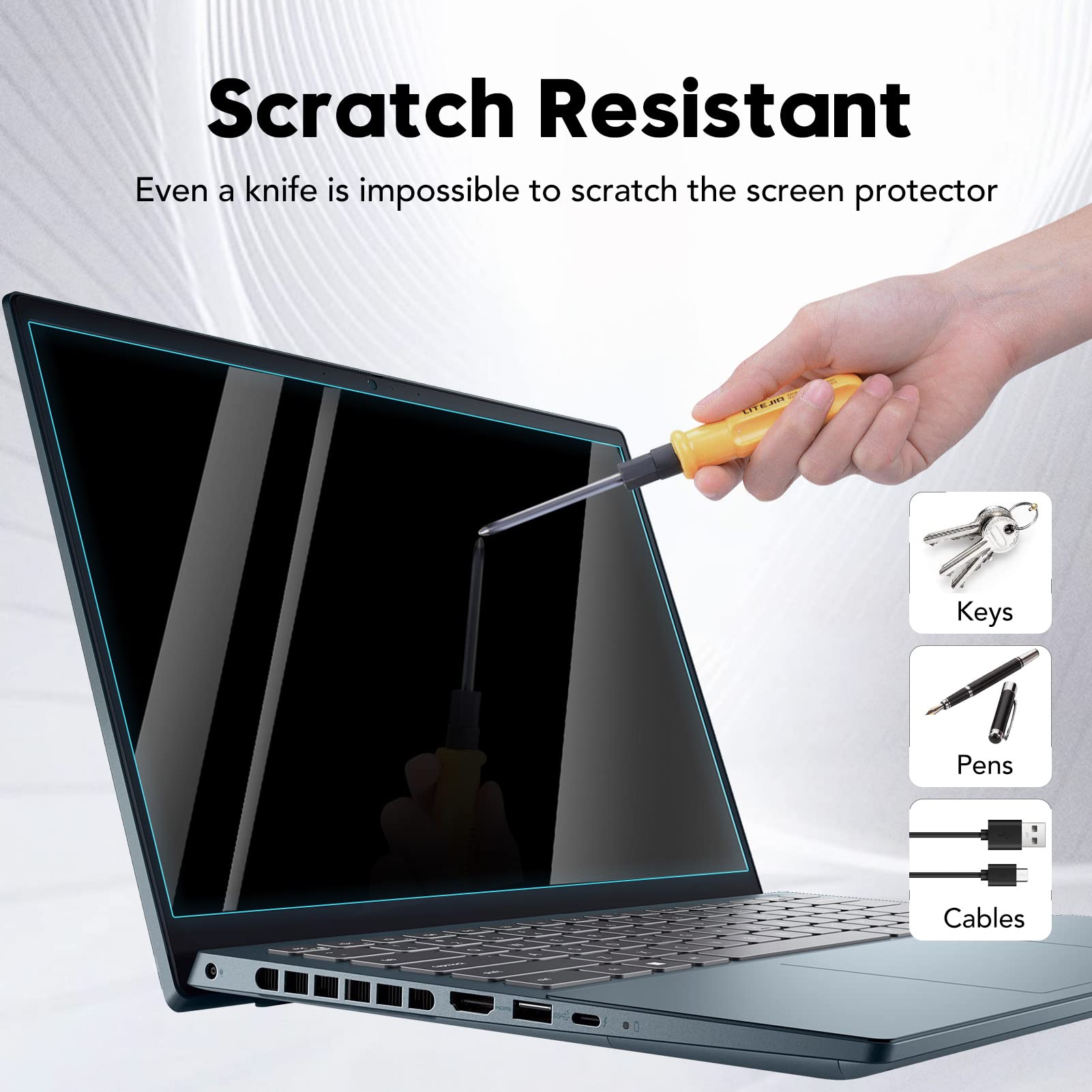 12.5 inch Laptop Screen Protector, Tempered Glass Protector for HP/Dell/Sony/Samsung/Lenovo/Acer/MSI/LG/Razer Blade Aspect Ratio 16:9 12.5" Laptop, 9H Hardness, Fingerprint Resistant, Bubble Free