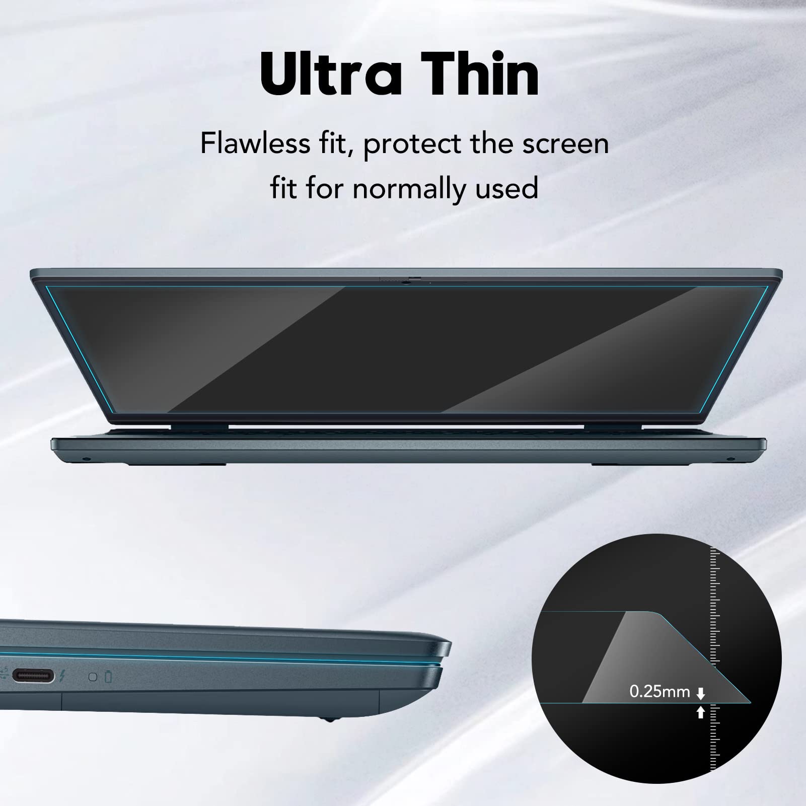 12.5 inch Laptop Screen Protector, Tempered Glass Protector for HP/Dell/Sony/Samsung/Lenovo/Acer/MSI/LG/Razer Blade Aspect Ratio 16:9 12.5" Laptop, 9H Hardness, Fingerprint Resistant, Bubble Free