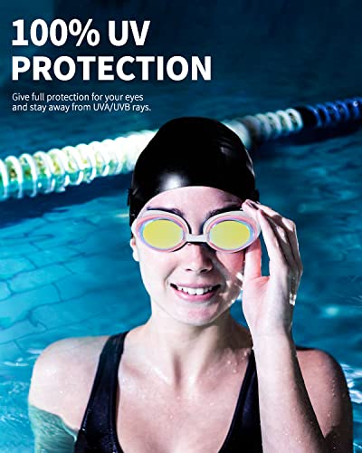 Aegend 2 Pack Swim Goggles, Swimming Goggles Flat Lenses Adult Men Women Youth