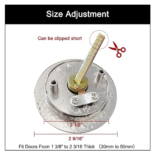 Round Pocket Door Lock with Keys - Recessed 2 Sided Handle Hardware for Privacy Barn Door and Sliding Door with Latch - Fits 1 3/8” to 2 3/16” Thickness Door (1 Pack, Sliver-Entry)