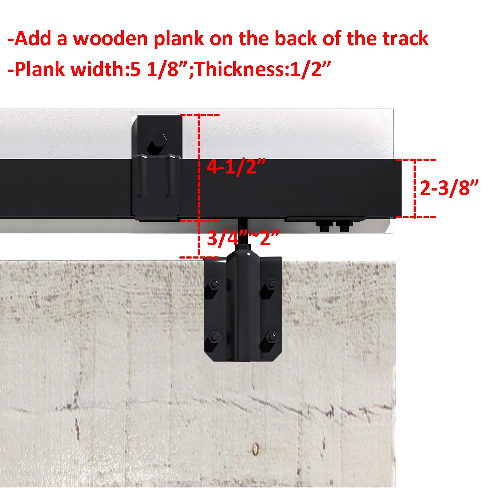 DIYHD 10FT Exterior Box Track Double Sliding Barn Door Hardware,Heavy Duty Wall Mount Kit,MAX Load 300lbs,Fit 2 X 30in Door(Hareware Only,No Door)