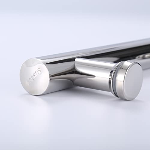 SIMPHONY 12 inches Heavy-Duty Commercial Grade-304 Stainless Steel Push Pull Door Handle/Sliding Barn Door Handle Set/Glass Door Pulls,Hardware - Fit Doors 1/2 to 2 ''