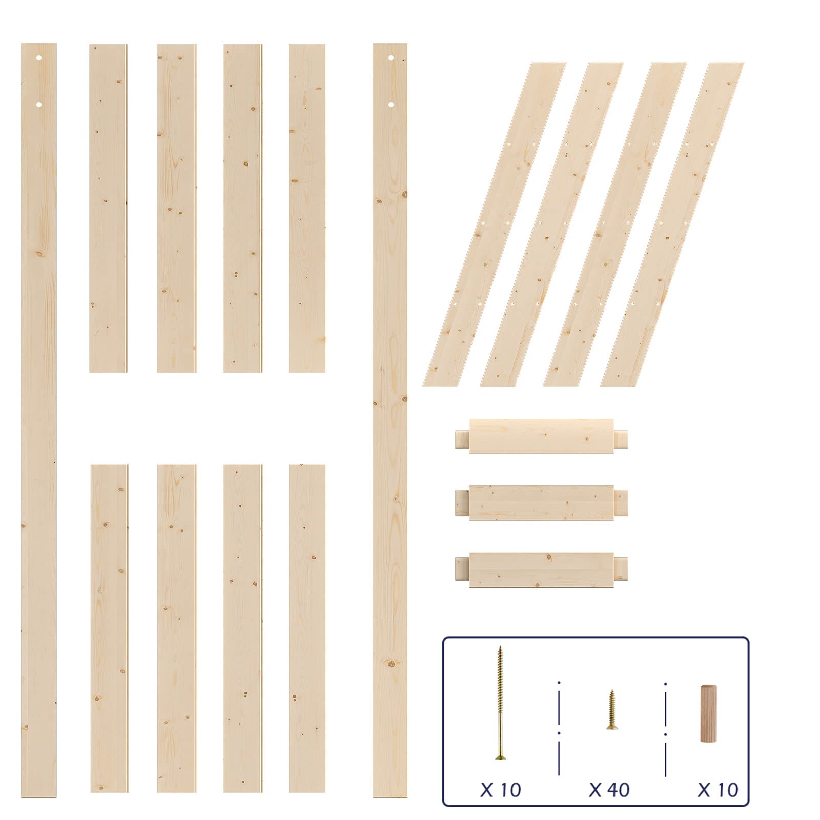 SMARTSTANDARD 24in x 84in Double Barn Door with 8ft Sliding Barn Door Hardware Kit & Handle, Pre-Drilled Ready to Assemble, DIY Unfinished Solid Spruce Wood Panelled Slab, K-Frame