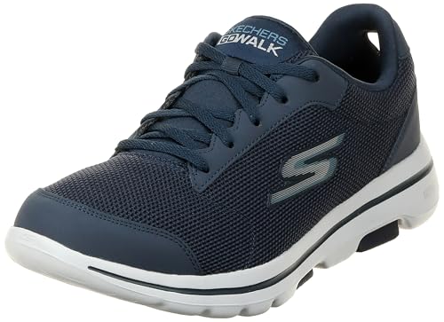 Skechers Men's Gowalk 5 Qualify-Athletic Mesh Lace Up Performance Walking Shoe Sneaker, Navy/Blue, 12
